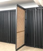 China Pulling Out Rotating Tile Sample Display Rack Wooden Floor Floor Tile Display Rack for sale