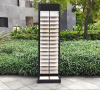 China Wire Shelf Stone Display Stand Floor Standing Quartz Stone Display Rack For Granite for sale