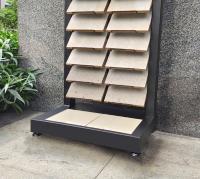 China Wire Shelf Stone Display Stand Floor Standing Quartz Stone Display Rack For Granite for sale