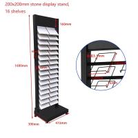 China Waterfall 200 X 200mm  Stone Display Tower Wire Tray Tile Holder Stand For Marble Quartz for sale