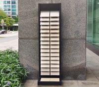 China Waterfall 200 X 200mm  Stone Display Tower Wire Tray Tile Holder Stand For Marble Quartz for sale