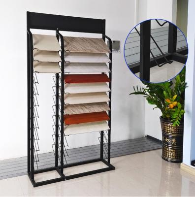 China 12 Shelves Metal Granite Sample Display Rack Wire Combination Waterfall Tile Marble Display Stands for sale