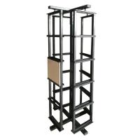 China Metal Floor Tile Display Rack Freestanding Rotating Tile Display Holder Matt Black for sale