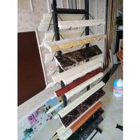 China Double Sided Tile Display Stand 1720mm Wooden Floor Display Rack For Showrooms for sale