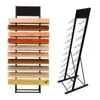 China Double Sided Tile Display Stand 1720mm Wooden Floor Display Rack For Showrooms for sale