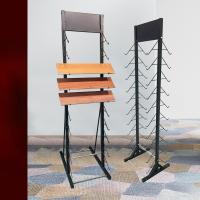 China Double Sided Tile Display Stand 1720mm Wooden Floor Display Rack For Showrooms for sale