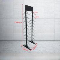 China Double Sided Tile Display Stand 1720mm Wooden Floor Display Rack For Showrooms for sale