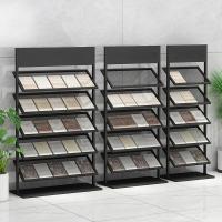 China Mesh Shelf Floor Stone Sample Display Rack Granite Sample Display Stands H140cm for sale