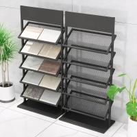 China Mesh Shelf Floor Stone Sample Display Rack Granite Sample Display Stands H140cm for sale