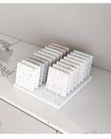 China All In One Stone Display Stand White  Multi Row Quartz Display Rack Sample Holder for sale
