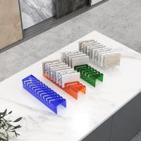 China Tabletop Acrylic Stone Display Stand  Tile Display Stand Rack Plate Organizer 10 Slots for sale