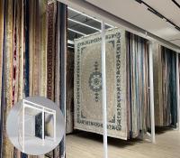 China Push Pull Sliding Metal Display Stands Showroom Carpet Sample Display Rack for sale