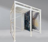 China Push Pull Sliding Metal Display Stands Showroom Carpet Sample Display Rack for sale