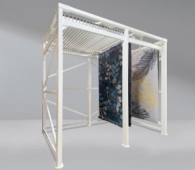 China Push Pull Sliding Metal Display Stands Showroom Carpet Sample Display Rack for sale