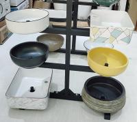 China Simple Metal Display Stands Bathroom Water Sink Washing Hand Basin Metal Display Rack for sale