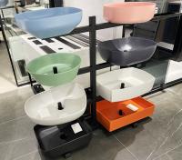 China Simple Metal Display Stands Bathroom Water Sink Washing Hand Basin Metal Display Rack for sale