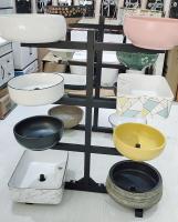 China Simple Metal Display Stands Bathroom Water Sink Washing Hand Basin Metal Display Rack for sale