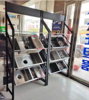 China Sink Metal Display Rack Double Slot Stainless Steel Store Shelving Units For Kitchen for sale