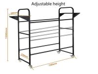 China 2 Layer Metal Display Stands Metal Rolling Garage Tire Storage Rack Shelving Polishing for sale