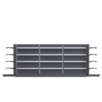 China 4270mm Metal Display Rack For Lozier Island Gondola Retail Store Shelving Black for sale