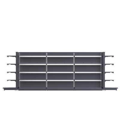 China 4270mm Metal Display Rack For Lozier Island Gondola Retail Store Shelving Black for sale