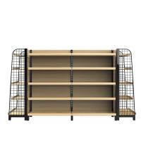 China Wooden 1800mm Gondola Shelving Stand Display Rack Supermarket Gondola Shelves for sale