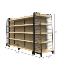 China Wooden 1800mm Gondola Shelving Stand Display Rack Supermarket Gondola Shelves for sale