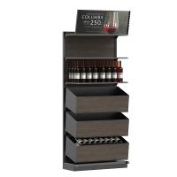 China Red Wine Bottle Wooden Display Stands 2000mm Wooden Wine Shelf For Liquor for sale