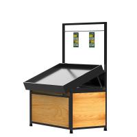 China Fruits Vegetables Wooden Display Stands 1650mm Supermarket Wood Risers For Display for sale