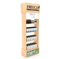 China Nature Color Pet Food Display Stand Light Weight Essential Oil Display Rack Floor Standing for sale