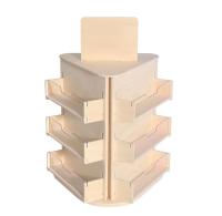 China 3 Tier Wooden Display Stands Rotating Countertop Display Stands For Coasters for sale