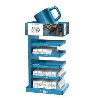 China Sturdy Plastic Point Of Sale Display Stands Coffee Display Rack Cup Holder Stand Green for sale