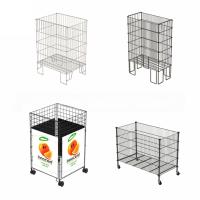 China 882mm Metal Wire Display Racks Uv Printing Metal Wire Display Stands With Casters for sale