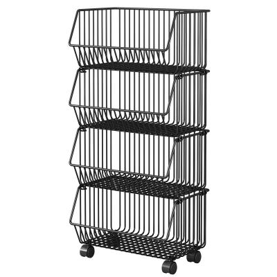 China 80.5CM Removable Metal Wire Storage Rack  Kitchen Shelf Display For Retail for sale