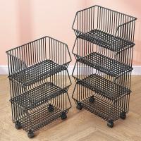 China 80.5CM Removable Metal Wire Storage Rack  Kitchen Shelf Display For Retail for sale