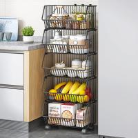 China 80.5CM Removable Metal Wire Storage Rack  Kitchen Shelf Display For Retail for sale
