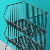 China 80.5CM Removable Metal Wire Storage Rack  Kitchen Shelf Display For Retail for sale