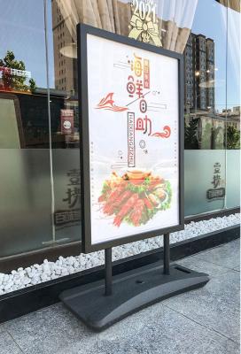 China Floor Standing Metal Poster Stand 119cm Billboard Display Board For Advertising for sale