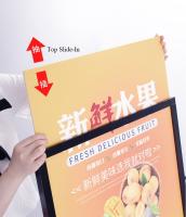 China Windproof Indoor Metal Floor Sign Holder 125cm Floorstanding Poster Display Stand for sale