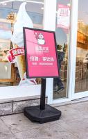 China Windproof Indoor Metal Floor Sign Holder 125cm Floorstanding Poster Display Stand for sale