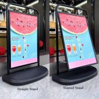 China 120mm Metal Poster Stand Heavy Duty Poster Stand Holder With Wheel for sale