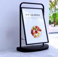 China 120mm Metal Poster Stand Heavy Duty Poster Stand Holder With Wheel for sale