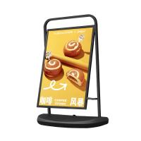 China 120mm Metal Poster Stand Heavy Duty Poster Stand Holder With Wheel for sale