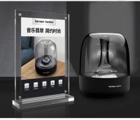 China T Style 200mm Metal Poster Stand Acrylic Magnetic Countertop Sign Holder for sale
