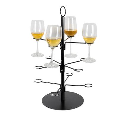 China Detachable Metal Champagne Wine Glasses Rack Cocktail Tree Holder Display Stand for Party for sale