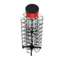 China Rotating Facial Mask Display Rack 6 Faces Vertical Metal Wire Christmas Postcard Display Stands for sale