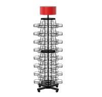 China Rotating Facial Mask Display Rack 6 Faces Vertical Metal Wire Christmas Postcard Display Stands for sale
