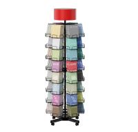 China Rotating Facial Mask Display Rack 6 Faces Vertical Metal Wire Christmas Postcard Display Stands for sale