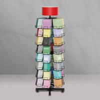 China Rotating Facial Mask Display Rack 6 Faces Vertical Metal Wire Christmas Postcard Display Stands for sale