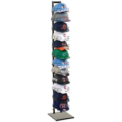 China 12-Shelves Hat Display Stand with Metal Base and Customizable Size for Sportswear Stores for sale